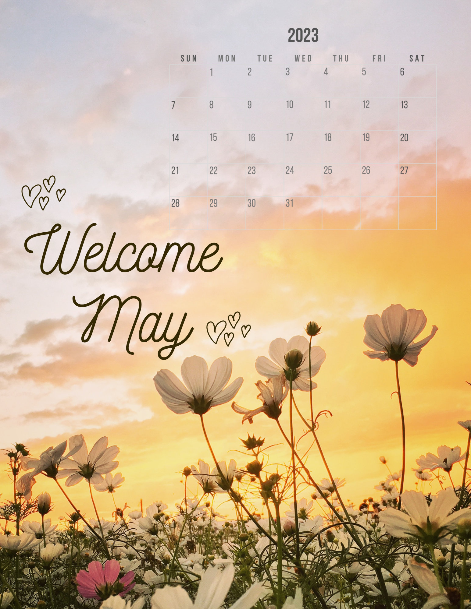 May 2023 Printable Calendar Page - Etsy