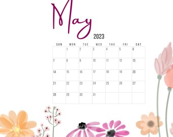 May 2023 Calendar, Digital Download, May 2023 Digital Calendar, May ...