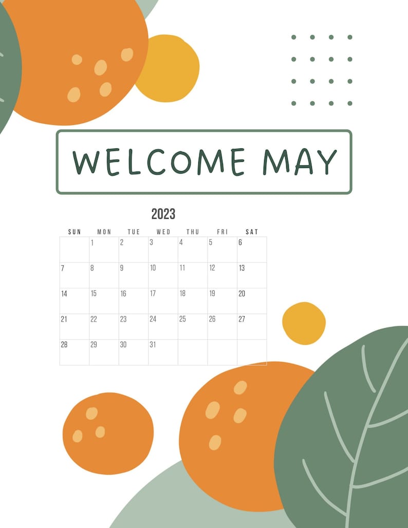 May 2023 Printable Calendar Page - Etsy
