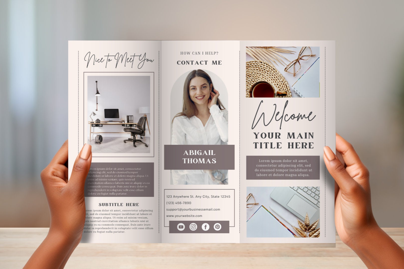 Plantilla de folleto tríptico profesional llamativo diseño a - Etsy España