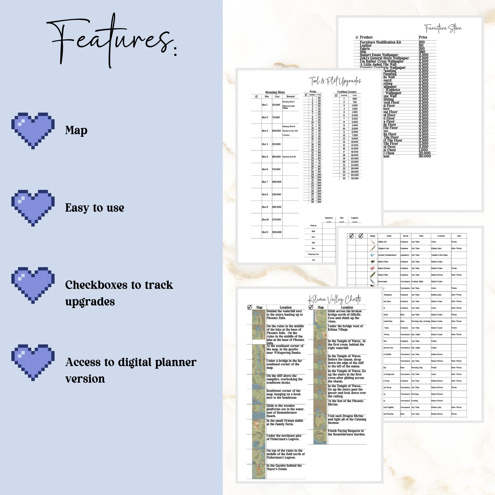Palia Complete Guides, Trackers, and Planners Printable Bundle ...