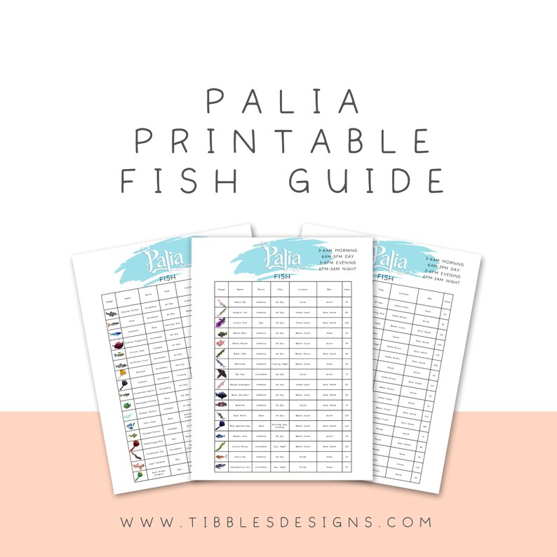 Palia Fish Guide Printable Maximize Your Potential - Etsy