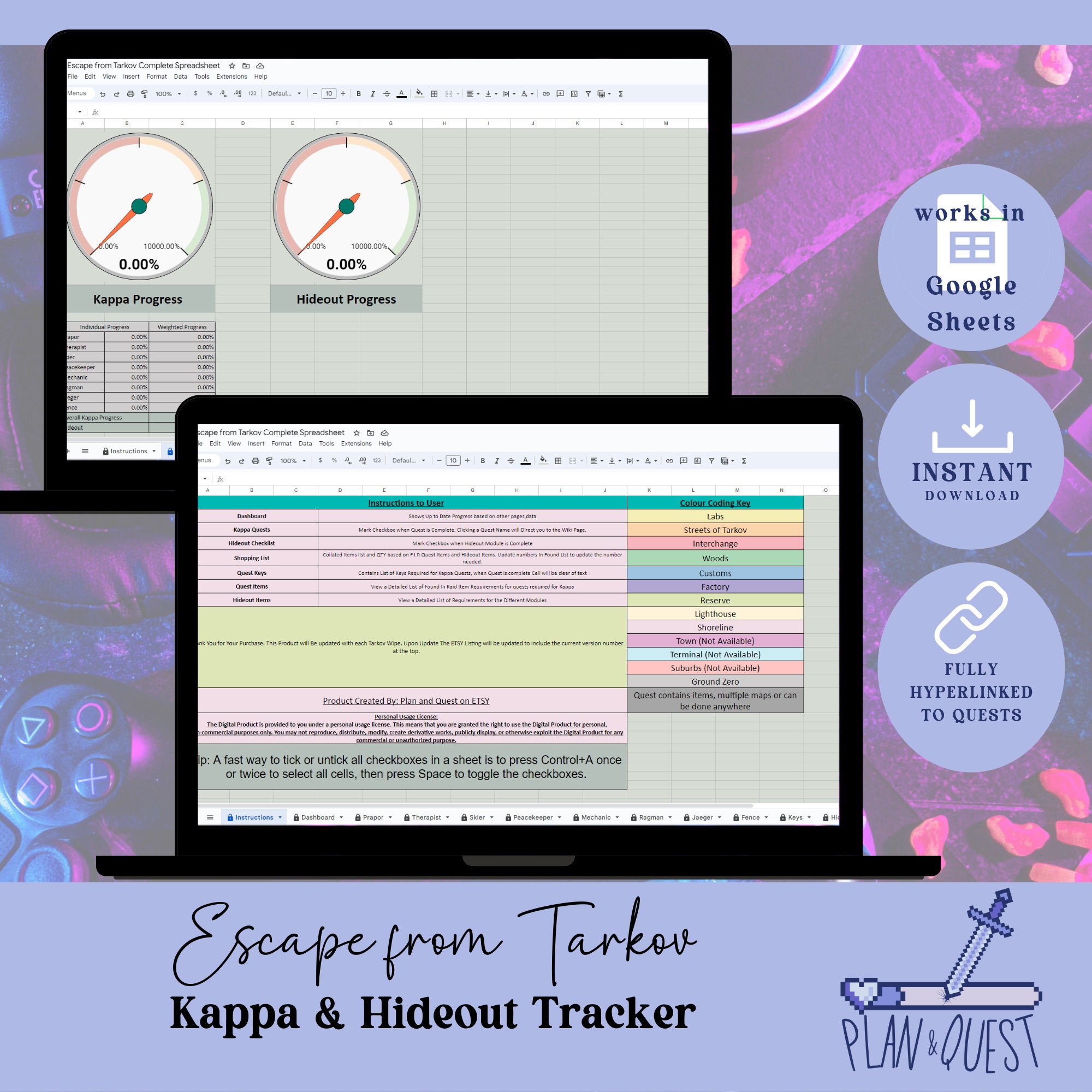 Ultimate Escape From Tarkov Kappa & Hideout Tracker Google Sheets ...