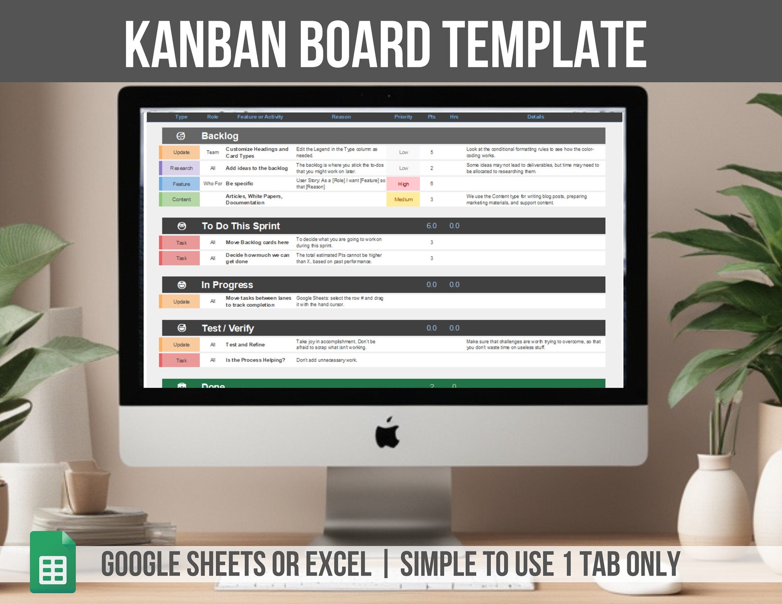 Kanban Board Excel Template | Task Tracker | Project Management | Gantt ...