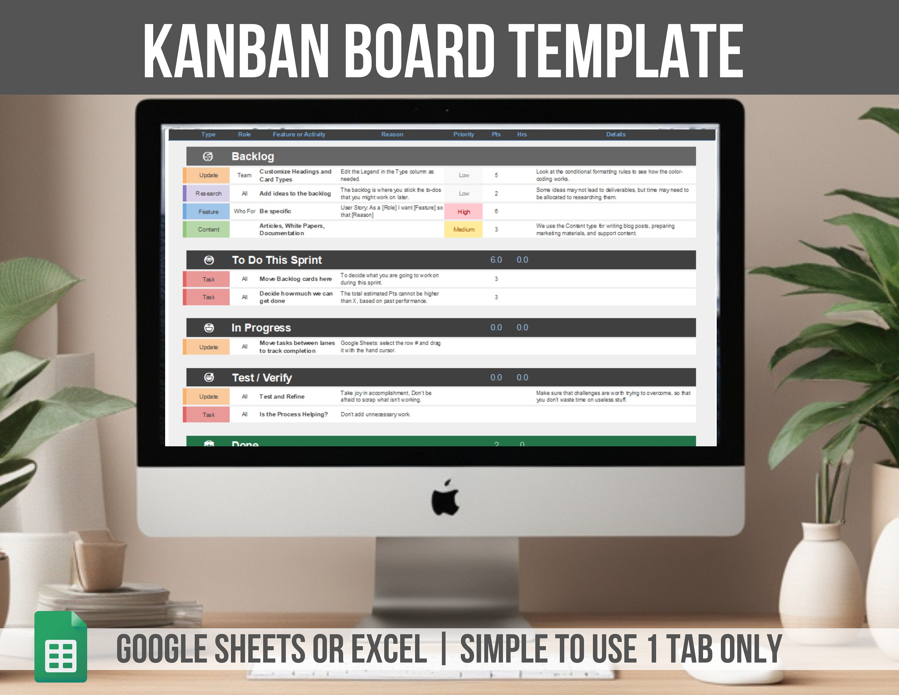 Kanban Board Excel Template | Task Tracker | Project Management | Gantt ...