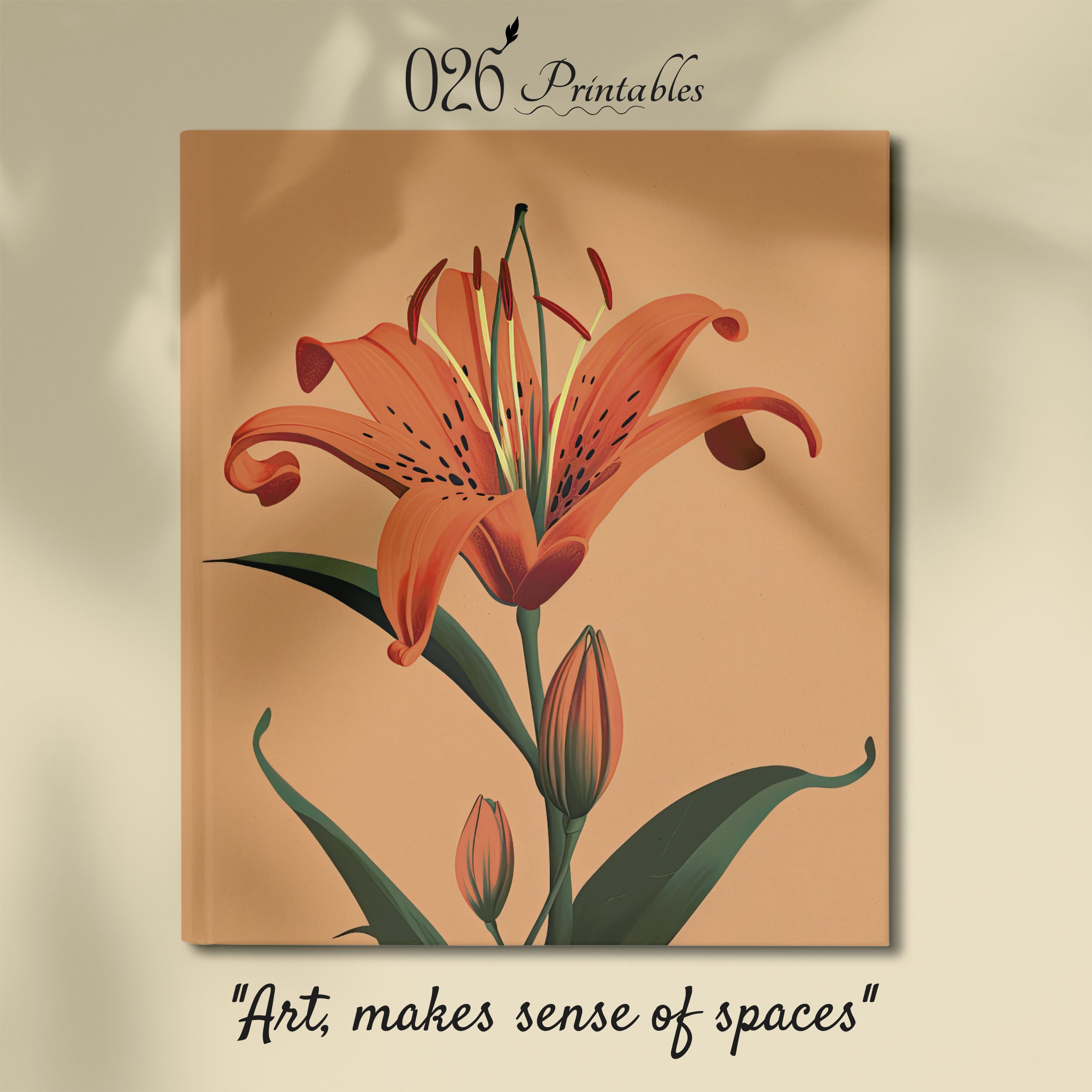 Printable Tiger Lily Wall Art, Tiger Lily Painting, Botanical Print ...