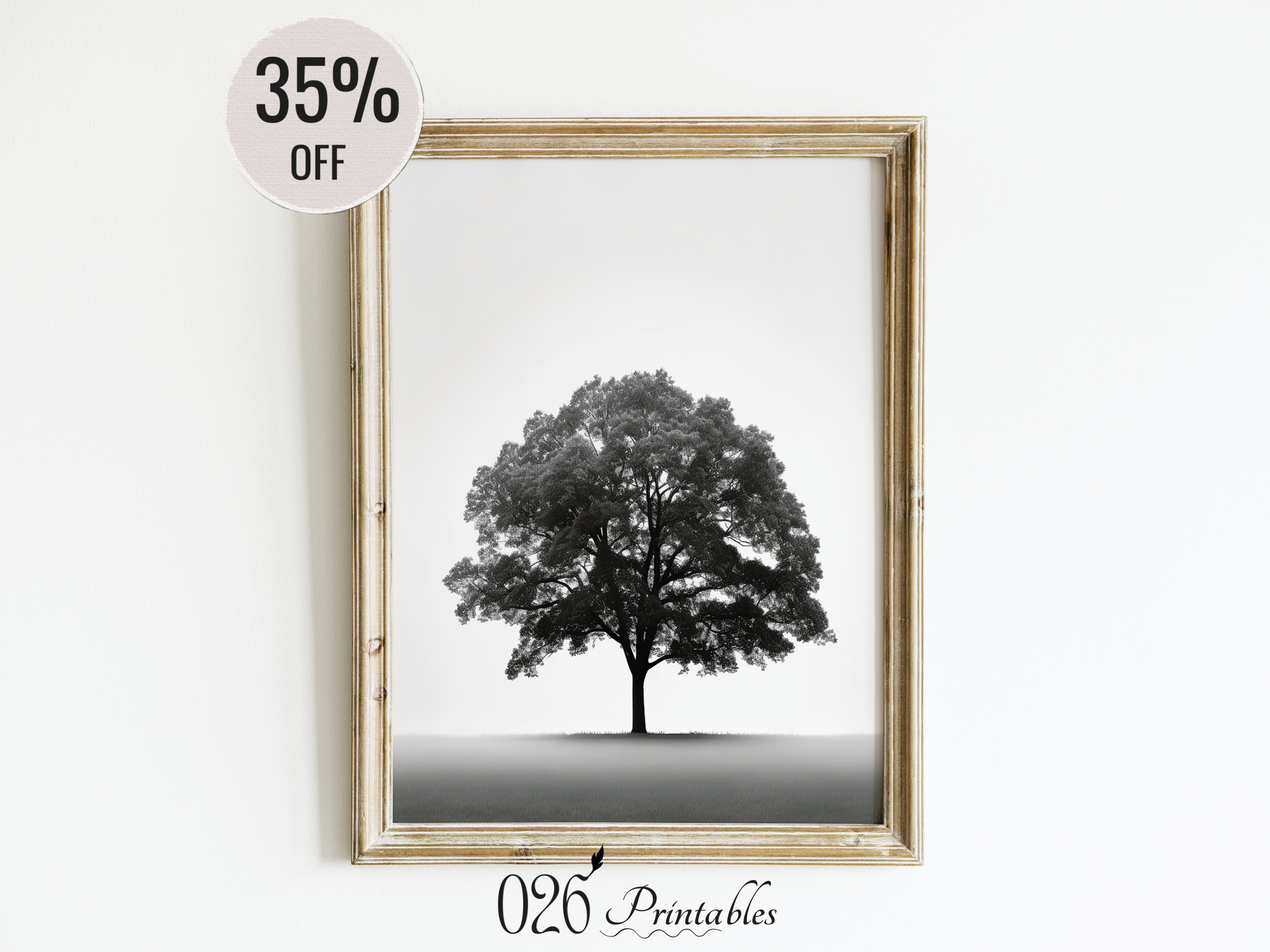 Oak Tree Printable Wall Art Oak Tree Print Black and White - Etsy UK