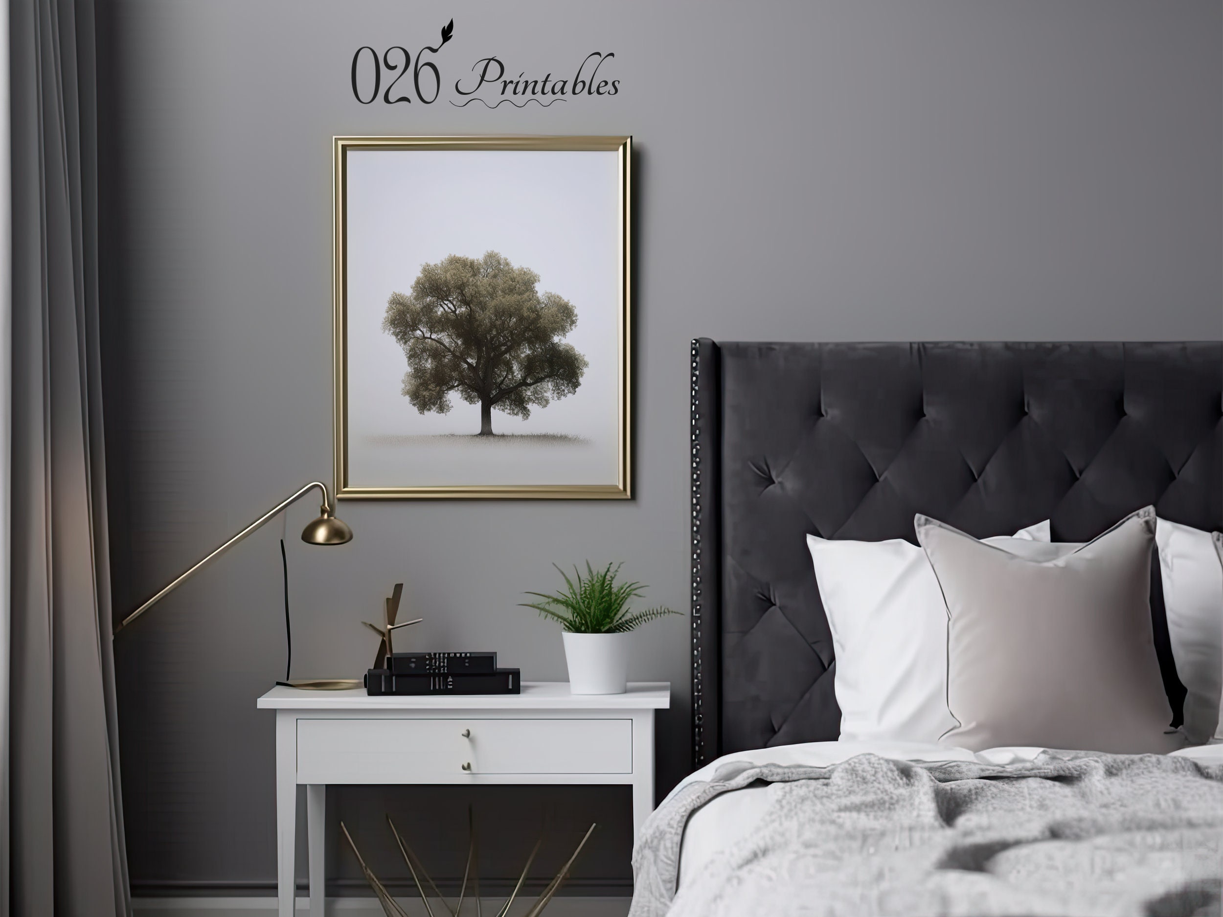 Oak Tree Printable Wall Art, Oak Tree Print, Nursery Art Painting ...