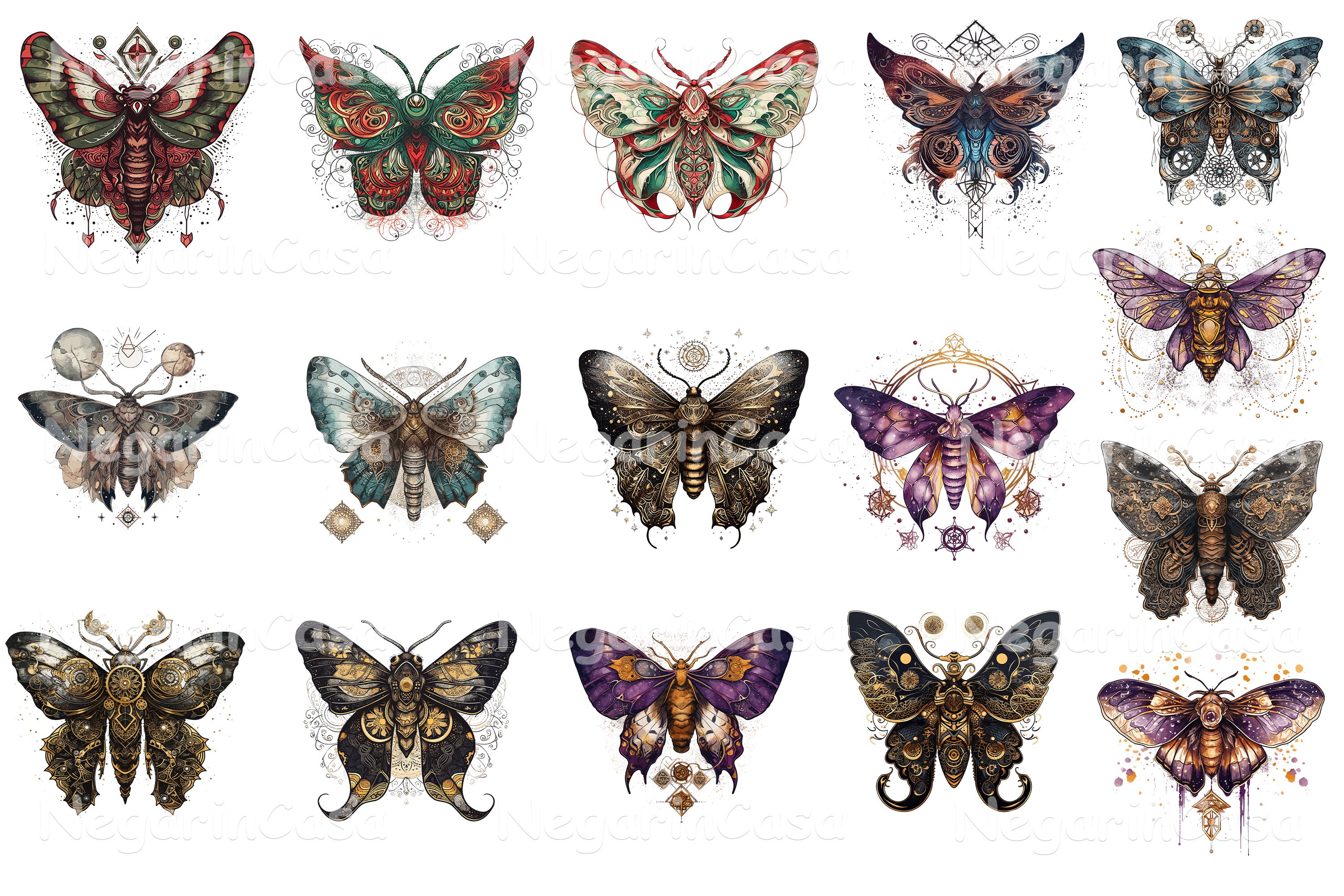 Abstract Celestial Moth Clipart , Moth Clipart, Vector Moth Clipart ...