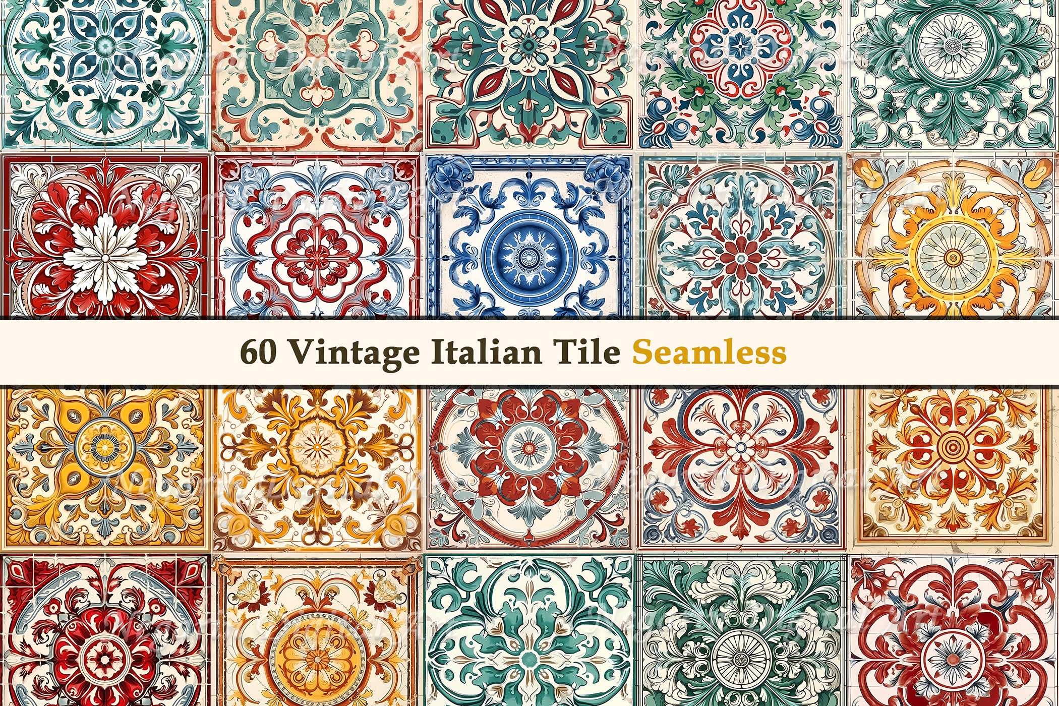 Vintage Italian Pattern Tile V2 Digital Download Seamless - Etsy
