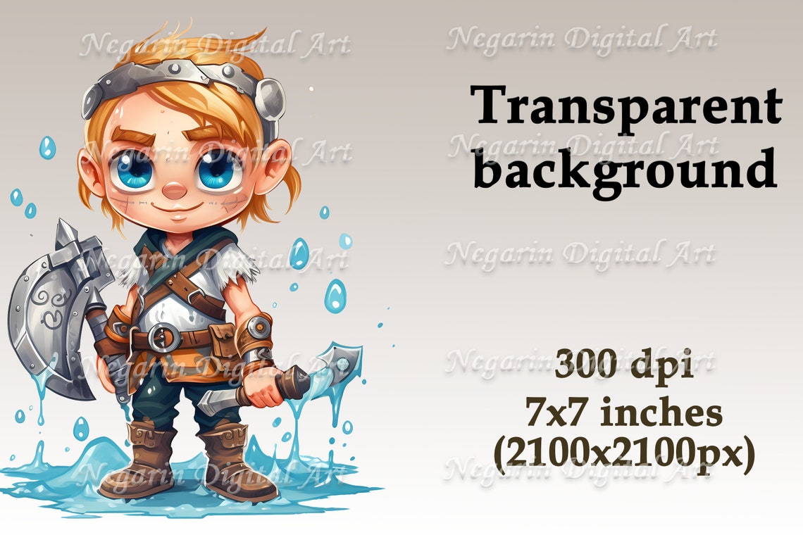 Watercolor Cute Viking Boy Clipart, Digital Download, Scandinavian ...