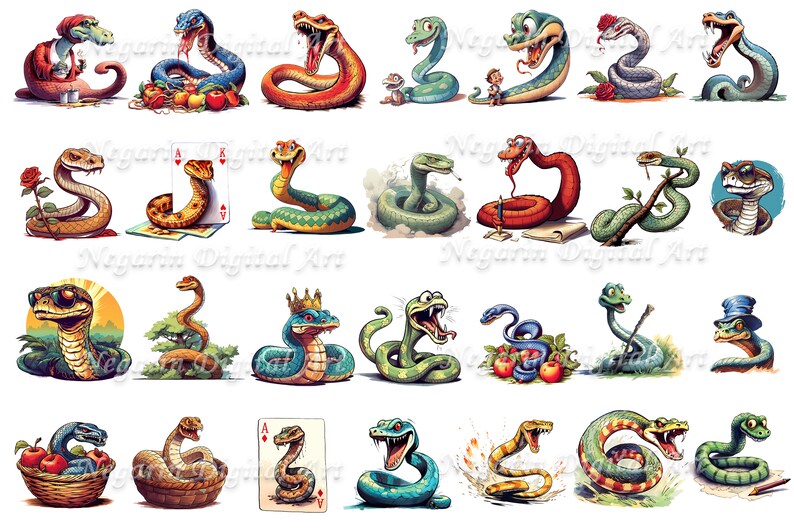 Watercolor Mr Snake Clipart Digital Download Snake - Etsy