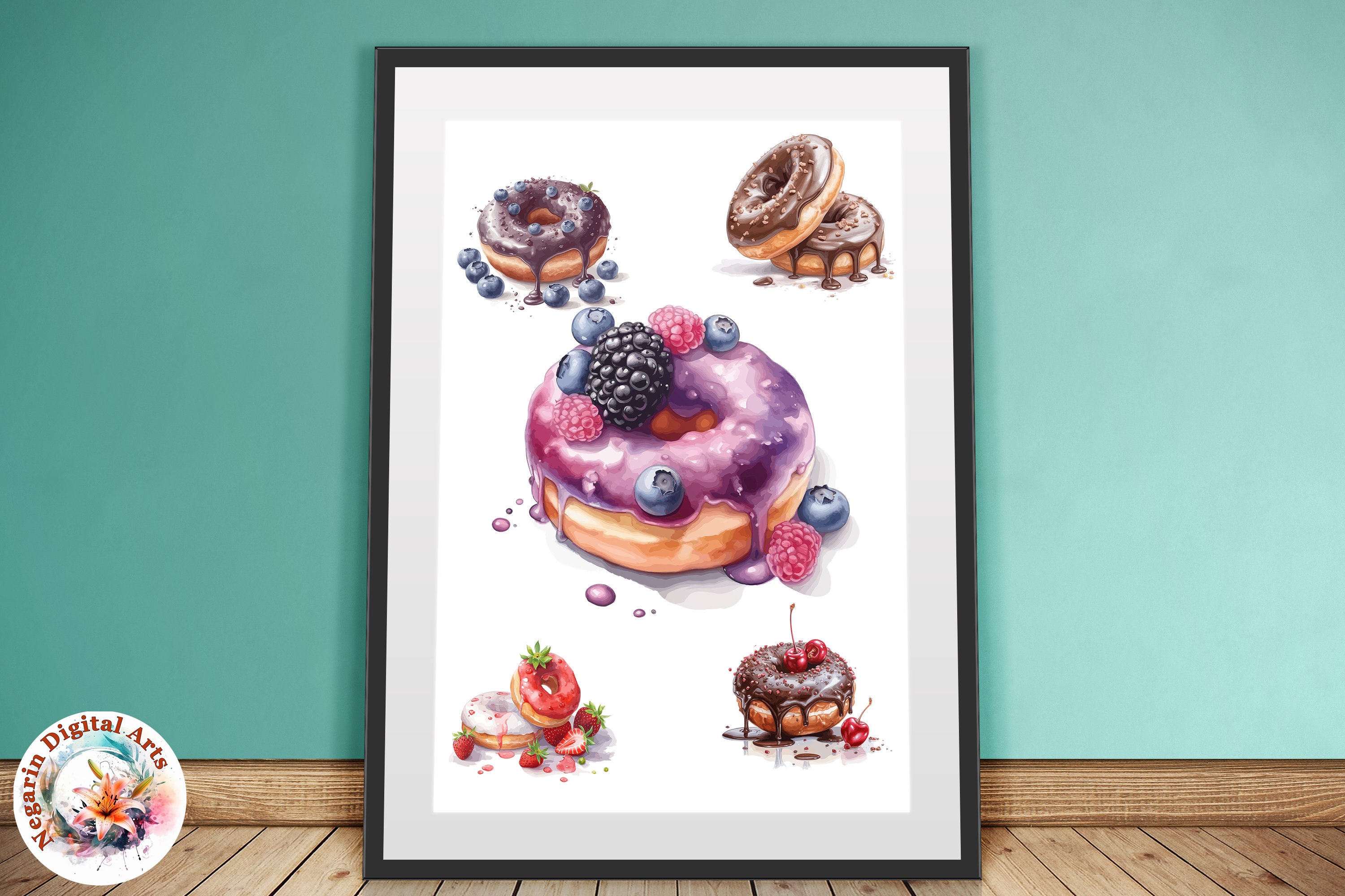Donut Clipart Bundle – Watercolor Sweet Treats PNG, Bakery Art - Etsy