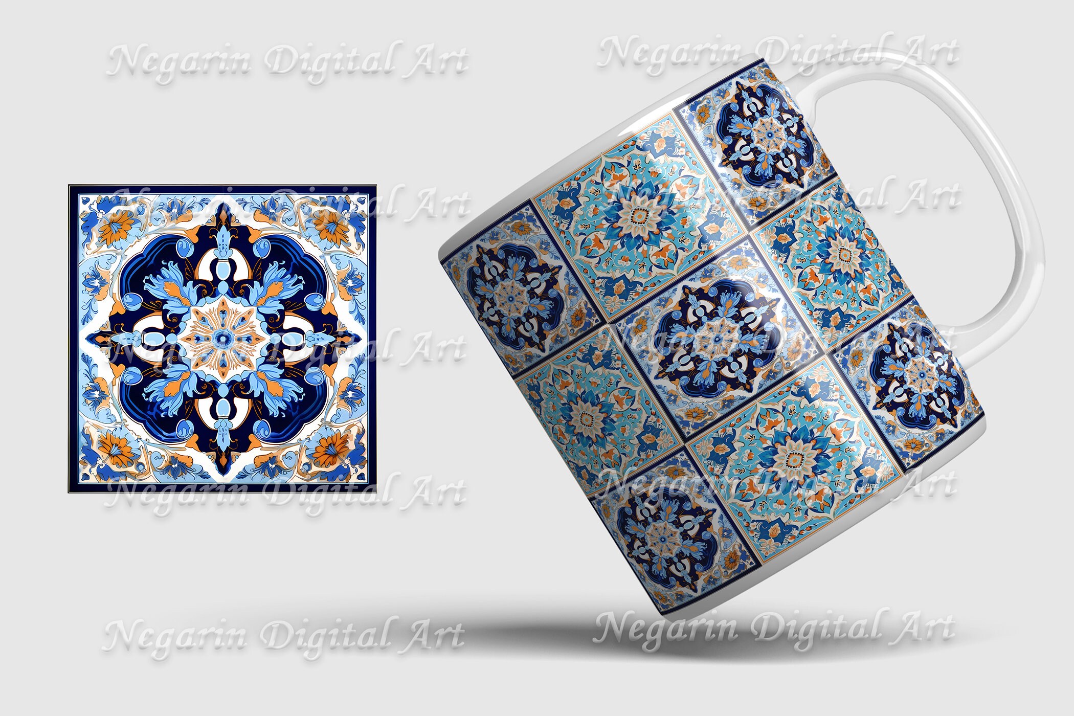Persian Tile Pattern – Islamic Digital Design PNG for Decor & Print V2 ...