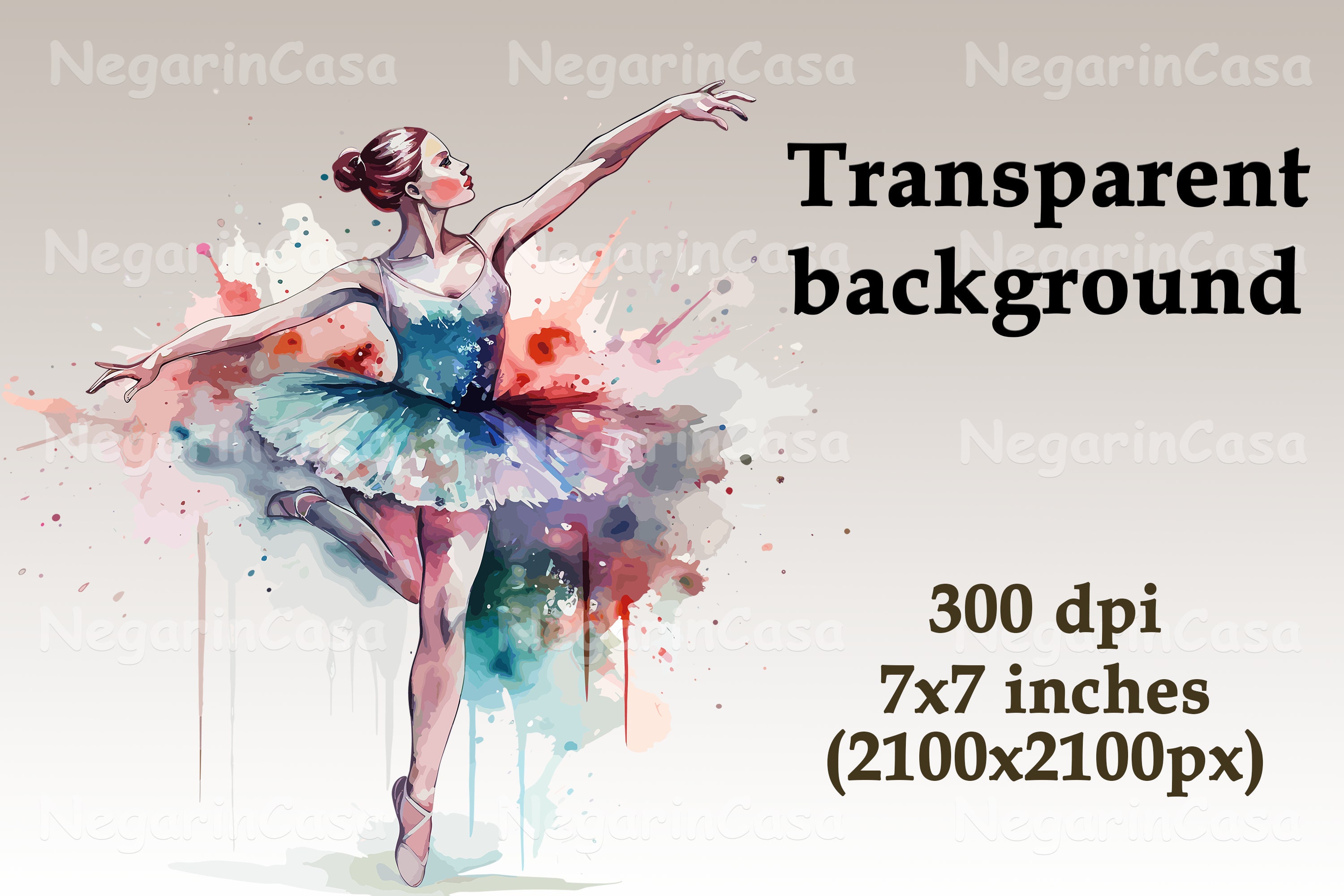 Elegant Watercolor Ballerina Clipart - Digital Download, Ballet Dancer ...