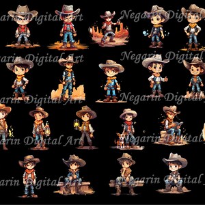 Watercolor Cute Cowboy Clipart, Cute Western Graphics, Digital Download ...