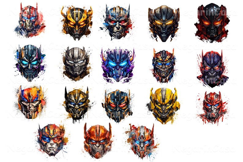 Watercolor Transforobots V1, Transforobots Clipart, Watercolor ...