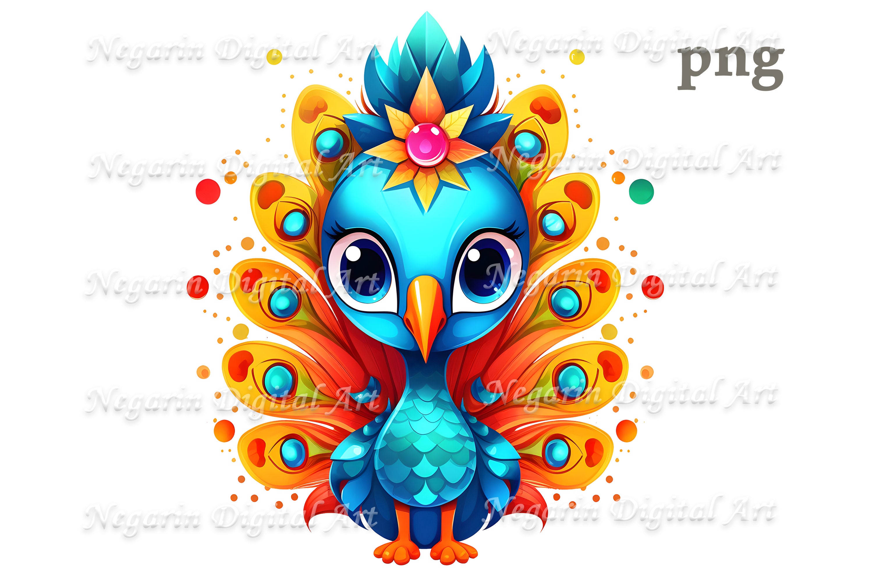 Watercolor Cute Peacock Clipart, Digital Download, Peacock ...