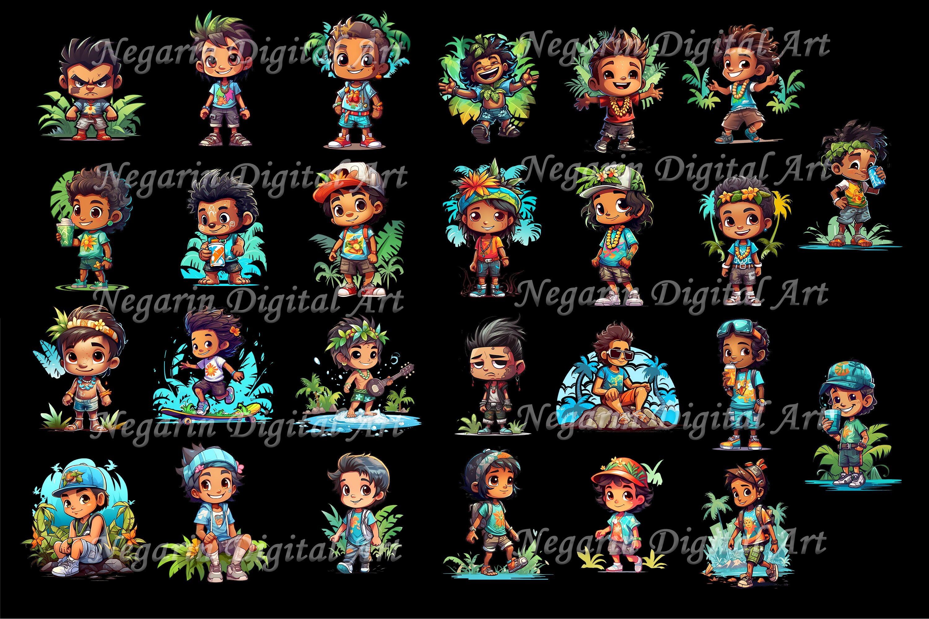 Watercolor Baby Samoan Boy Clipart, Digital Download, Cute Digital Art ...