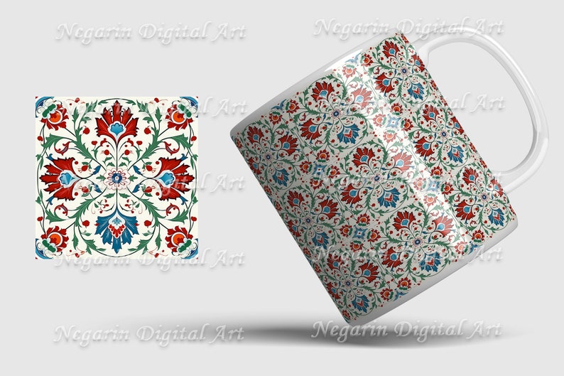 Turkish Tile Pattern Clipart – Seamless Mediterranean Tiles PNG, Boho ...