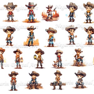 Watercolor Cute Cowboy Clipart, Cute Western Graphics, Digital Download ...