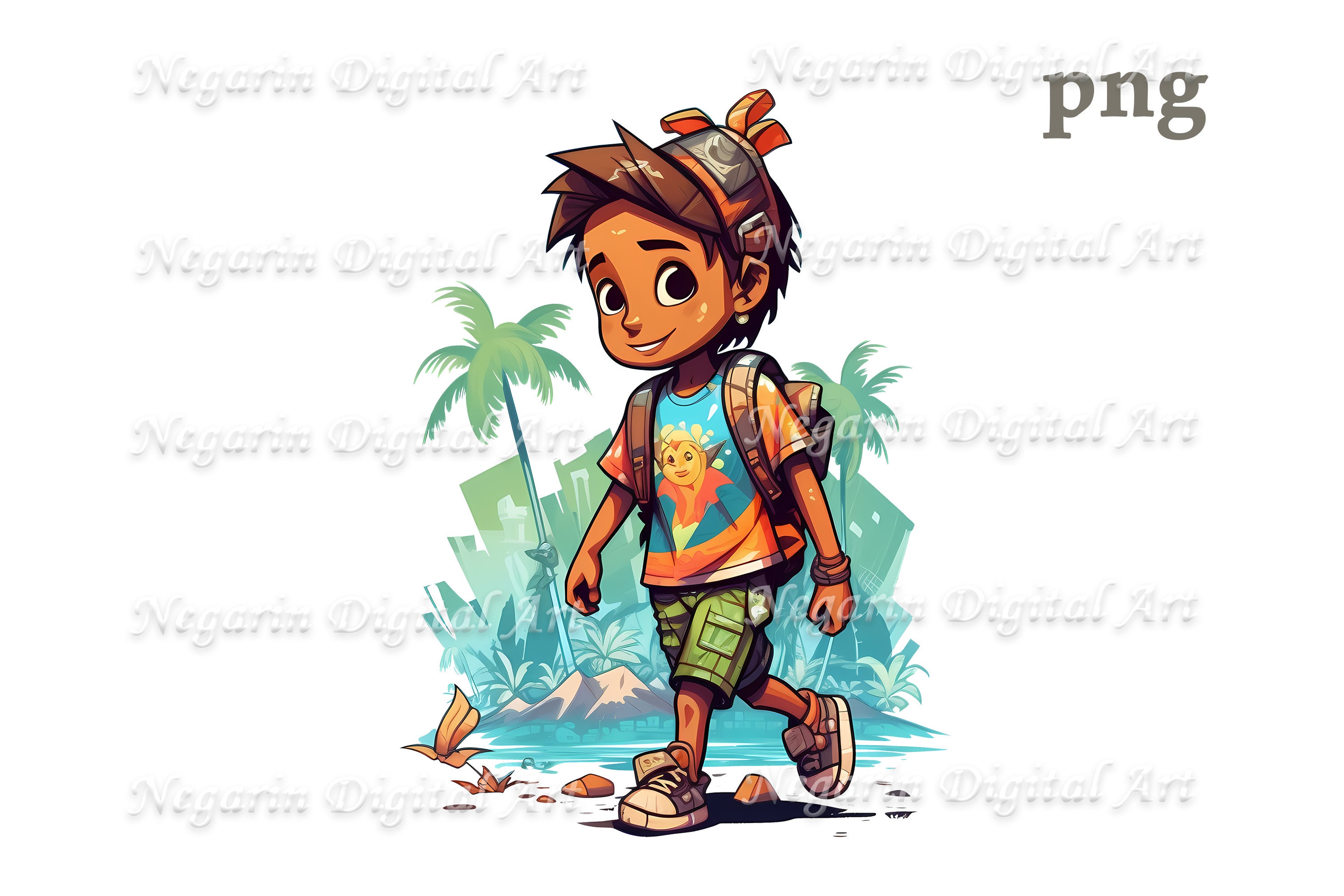 Watercolor Baby Samoan Boy Clipart, Digital Download, Cute Digital Art ...