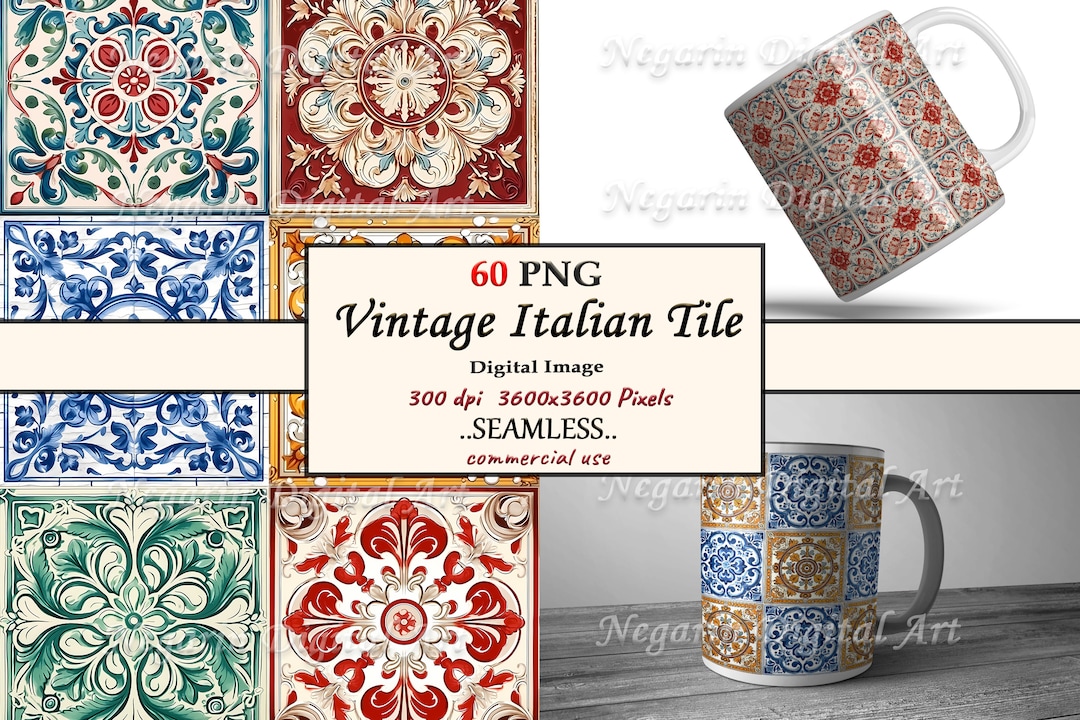 Vintage Italian Pattern Tile V1, Digital Download, Seamless Pattern ...