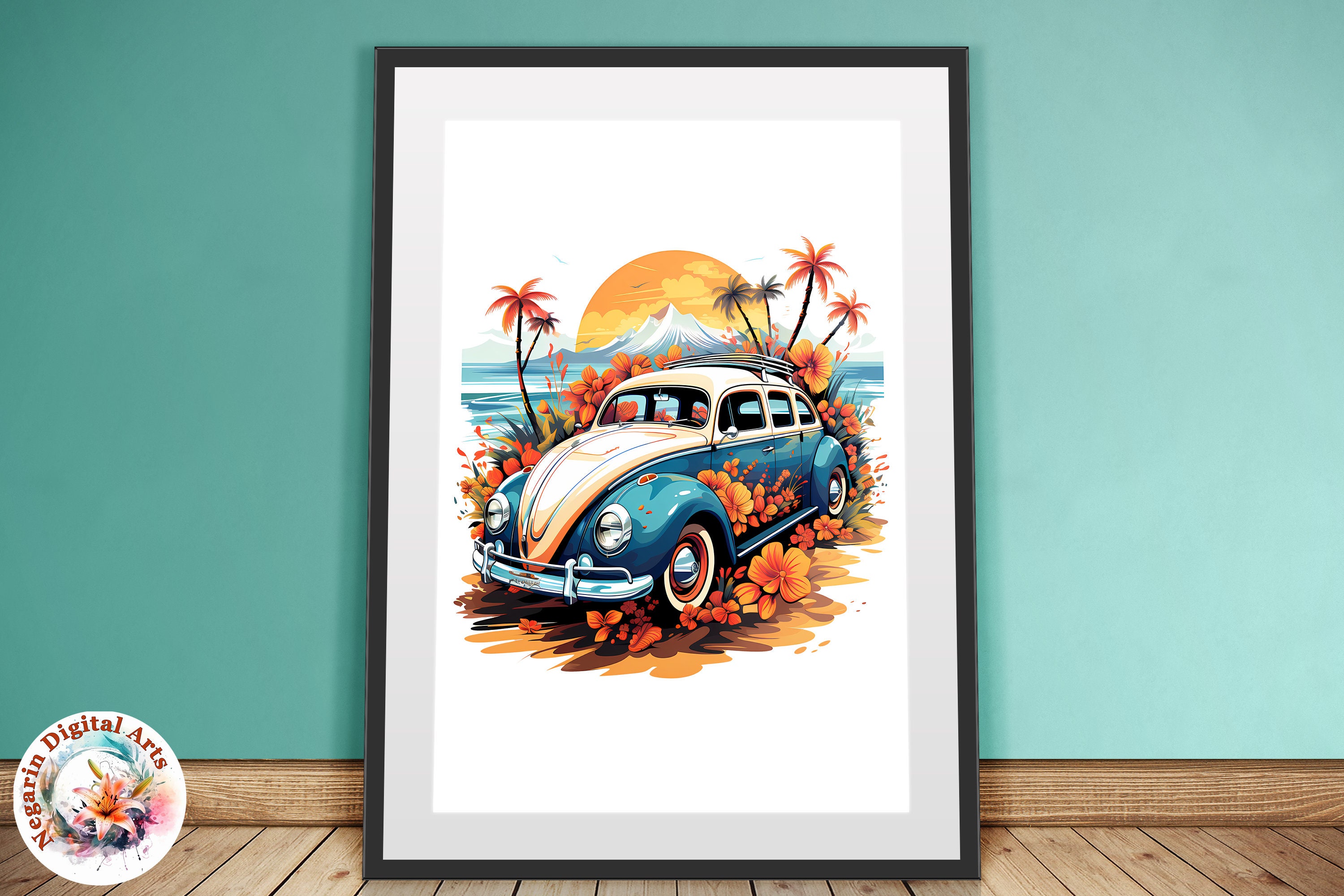 Watercolor Graphical Classic Cars Clipart Set, Digital Art Pack ...