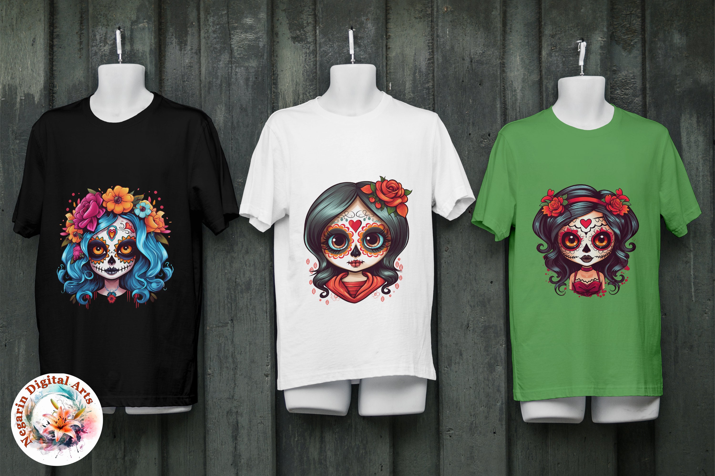 Watercolor Day of the Dead Clipart Digital Download - Etsy