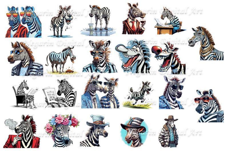 Watercolor Mr Zebra Clipart, Digital Download, Animal Art, Nursery ...