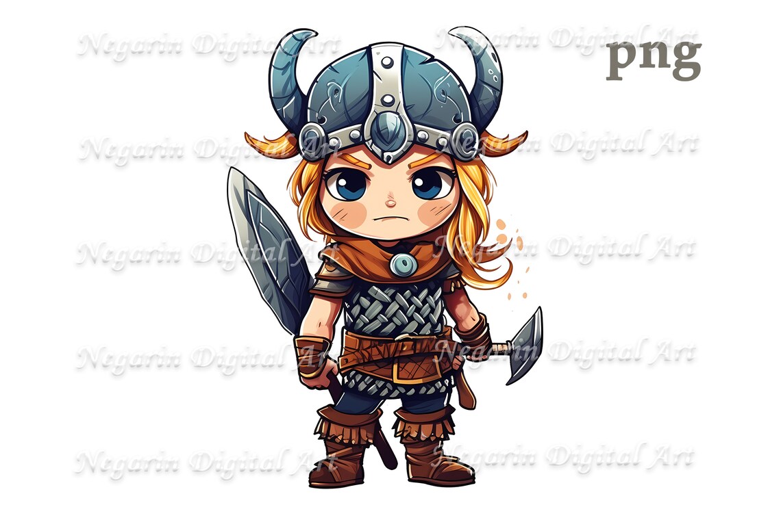 Watercolor Viking Boy Clipart: Scandinavian Nordic Art (digital ...