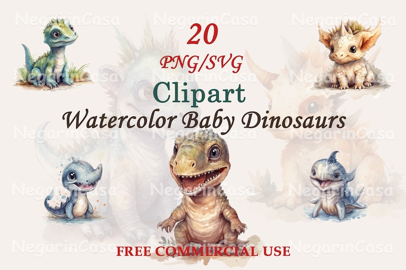 Watercolor Baby Dinosaurs , Watercolor Baby Dinosaurs Clipart, Baby ...