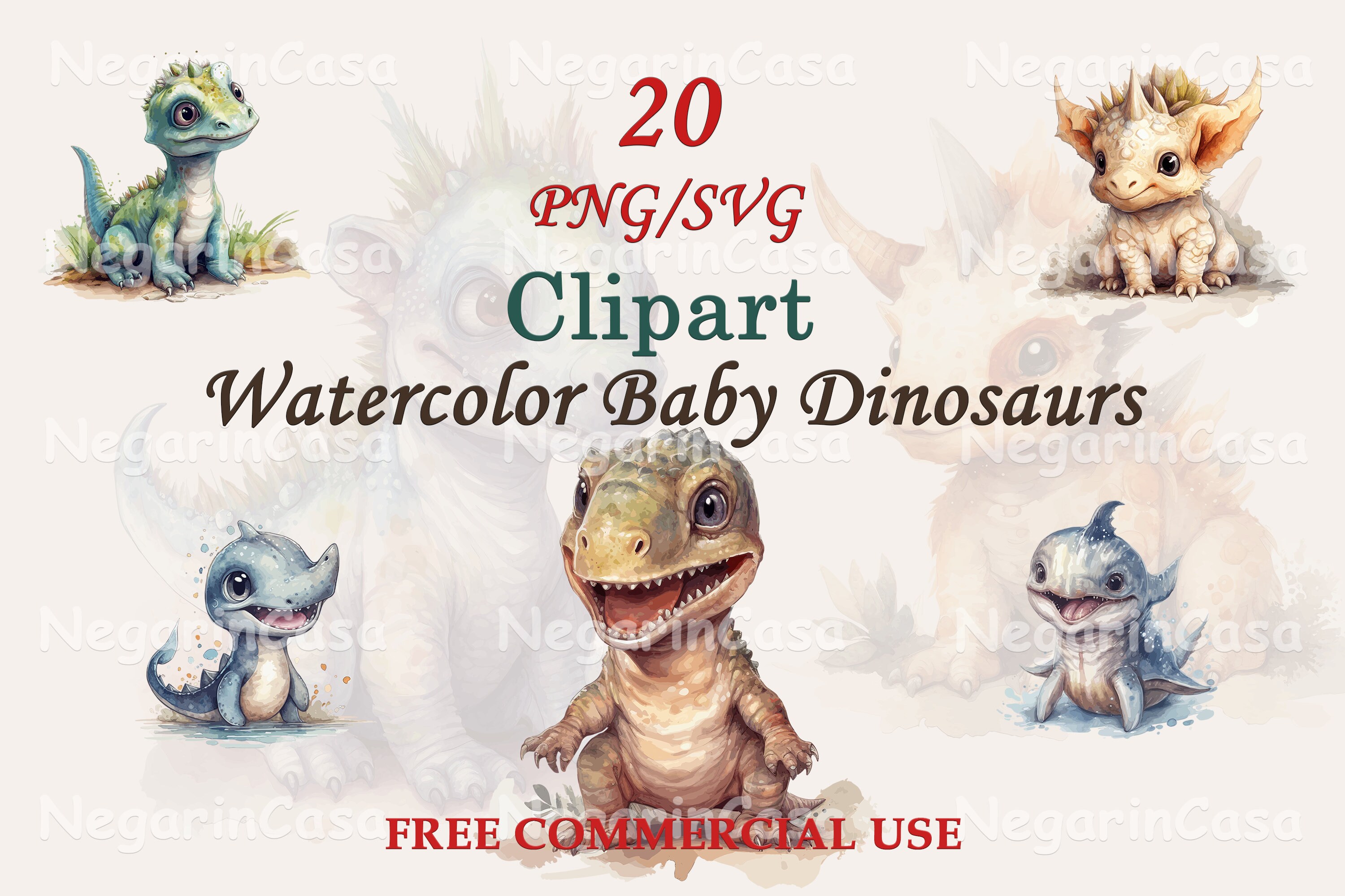 Watercolor Baby Dinosaurs , Watercolor Baby Dinosaurs Clipart, Baby ...