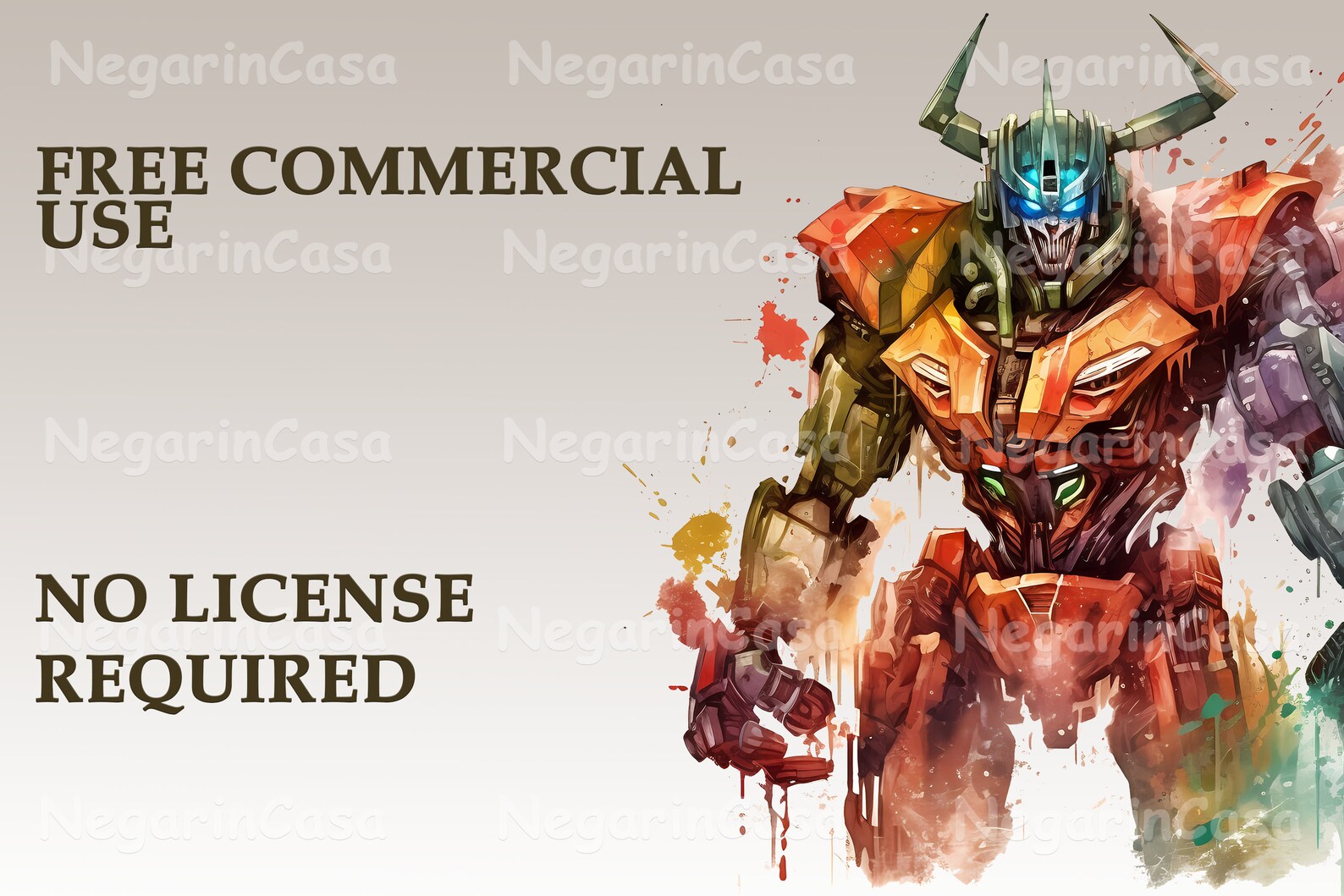 Watercolor Transformers Clipart: 25 PNG Character Graphics (digital ...