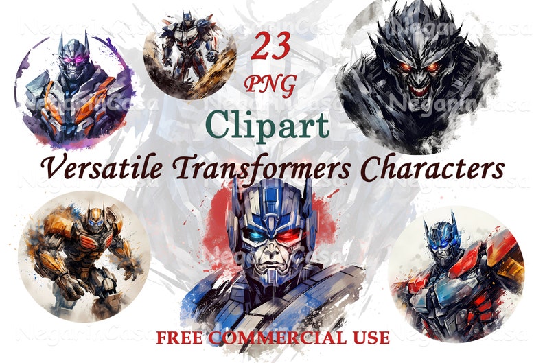 Watercolor Transforobots V3, Transforobots Clipart, Watercolor ...