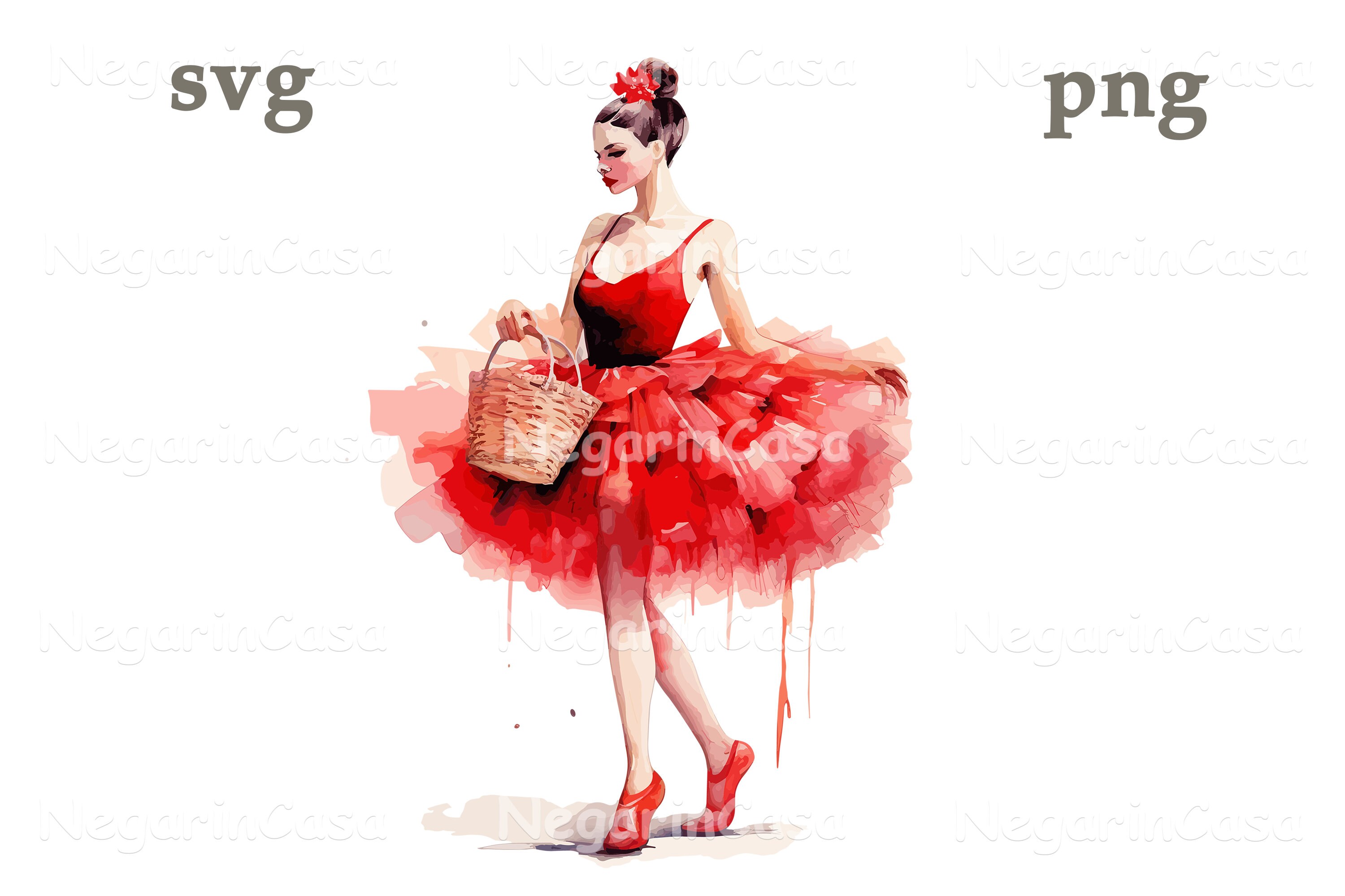 Elegant Watercolor Ballerina Clipart - Digital Download, Ballet Dancer ...