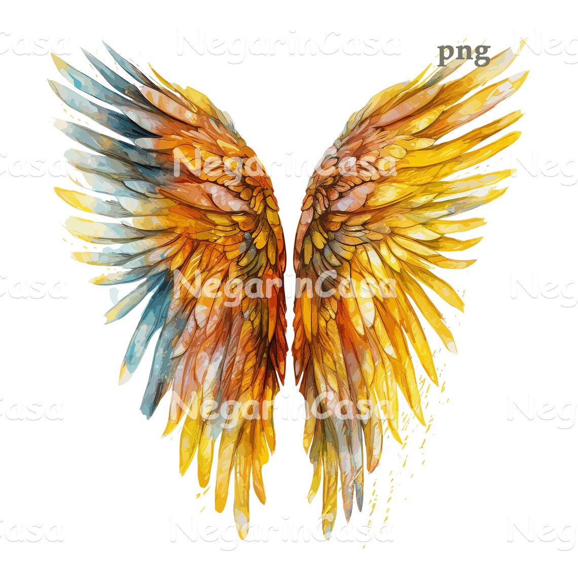 Watercolor Floral Angel Wings, Angel Wings Clipart, Watercolor Floral ...