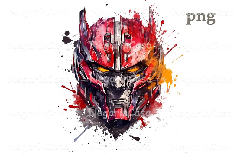 Watercolor Transformers Clipart: 25 PNG Character Graphics (digital ...