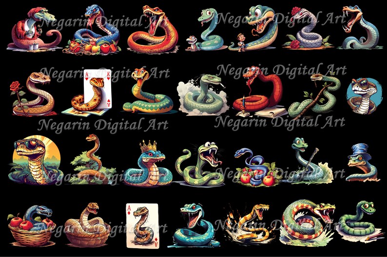 Watercolor Mr Snake Clipart Digital Download Snake - Etsy