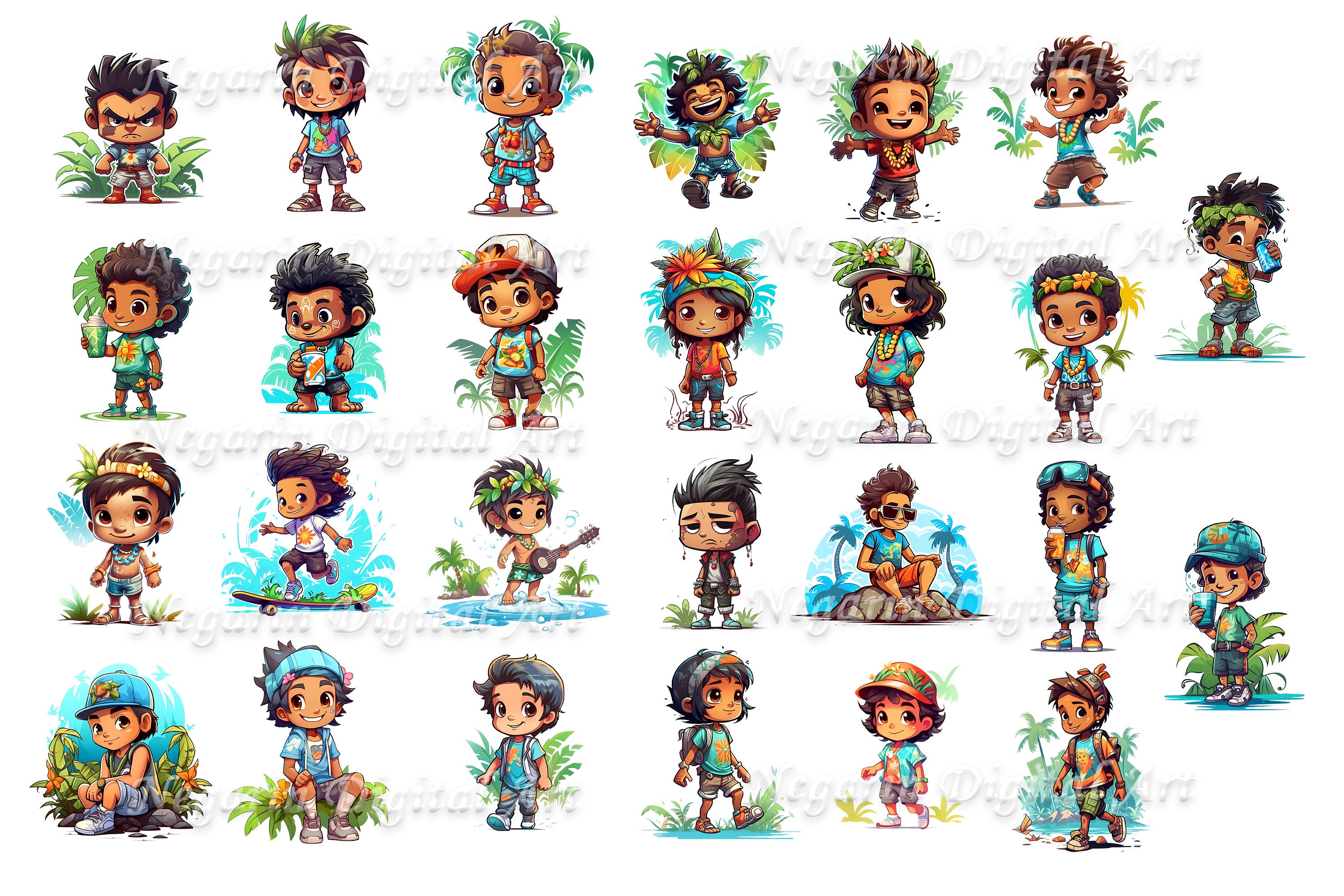 Watercolor Baby Samoan Boy Clipart, Digital Download, Cute Digital Art ...