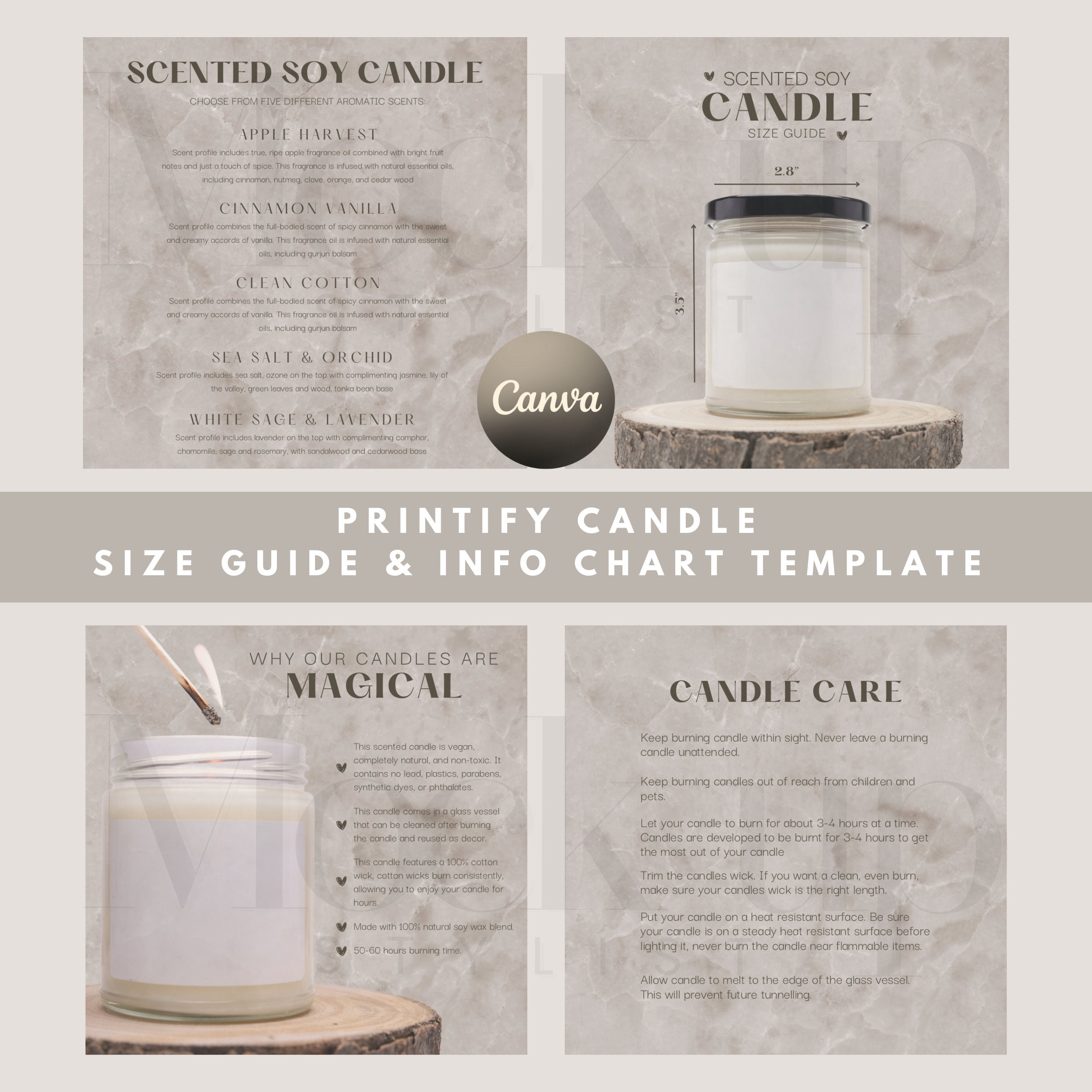 Soy Candle Size Guide Soy Candle Mockup Jar Candle Mockup Soy Candle ...