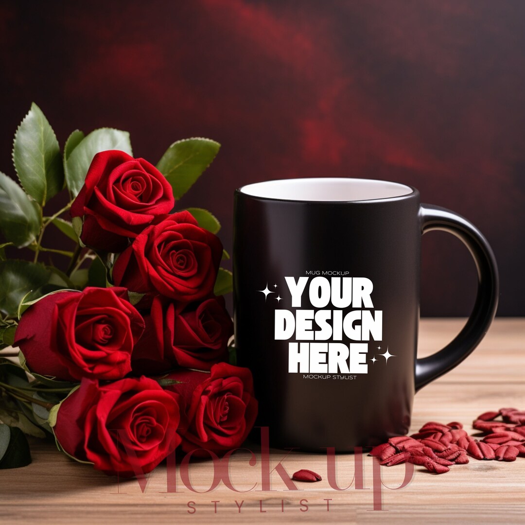Black Mug Mock up Coffee Cup Mock up Valentines Black 11oz Mug Mockup ...