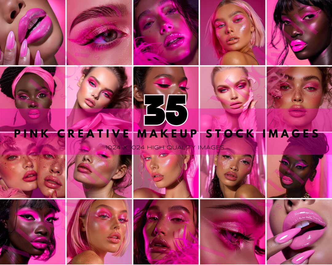 Beauty Stock Images Bundle Makeup Stock Photo Pink Creative Makeup ...