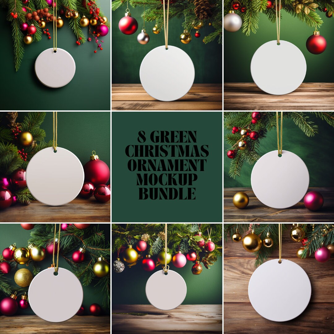 Christmas Ornament Mockup Canva // Ornament Mockup Bundle // Ceramic ...
