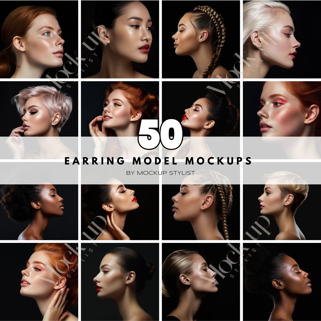 Earring Model Mockups Jewellery Model Mockup Model Mockup Bundle ...