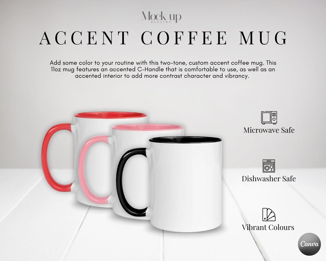 Accent Coffee Mug Information Chart // Mug Mockup Canva // Printiful ...