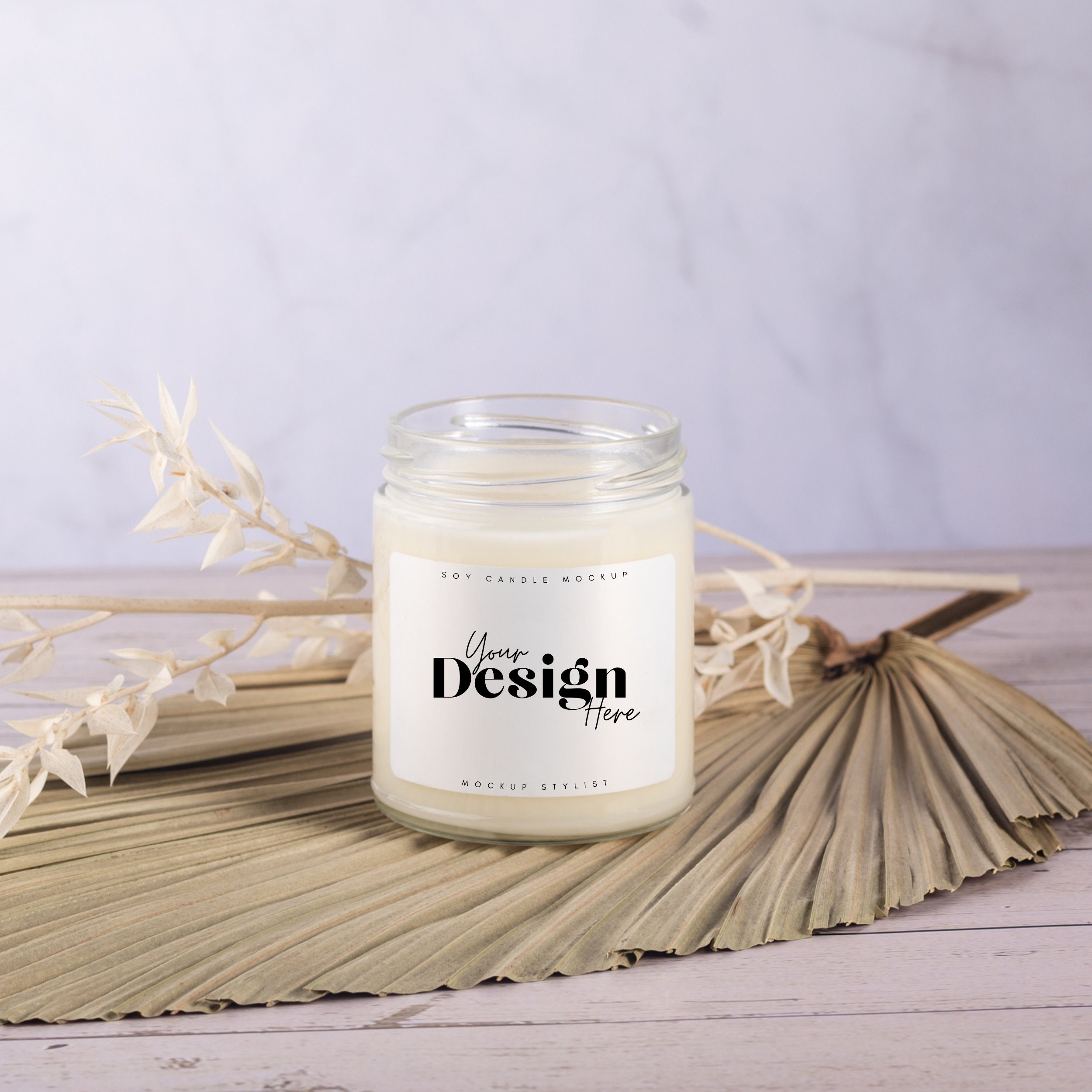 Boho Candle Mockup // Rustic Candle Mockup // - Etsy