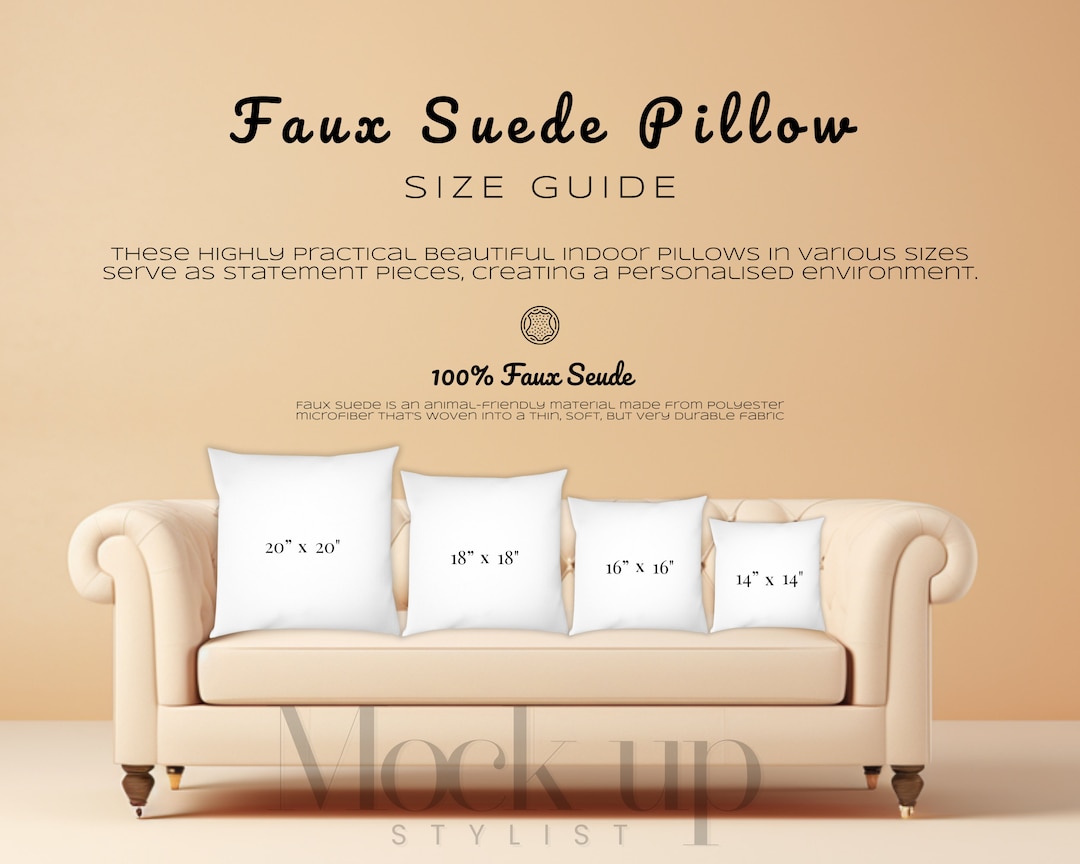 Square Pillow Size Chart Mockup Printify Square Pillow Mockup Generic ...