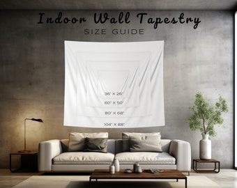 Tapestry Mockup Size Chart, Tapestry Size Chart, Generic Brand Indoor ...