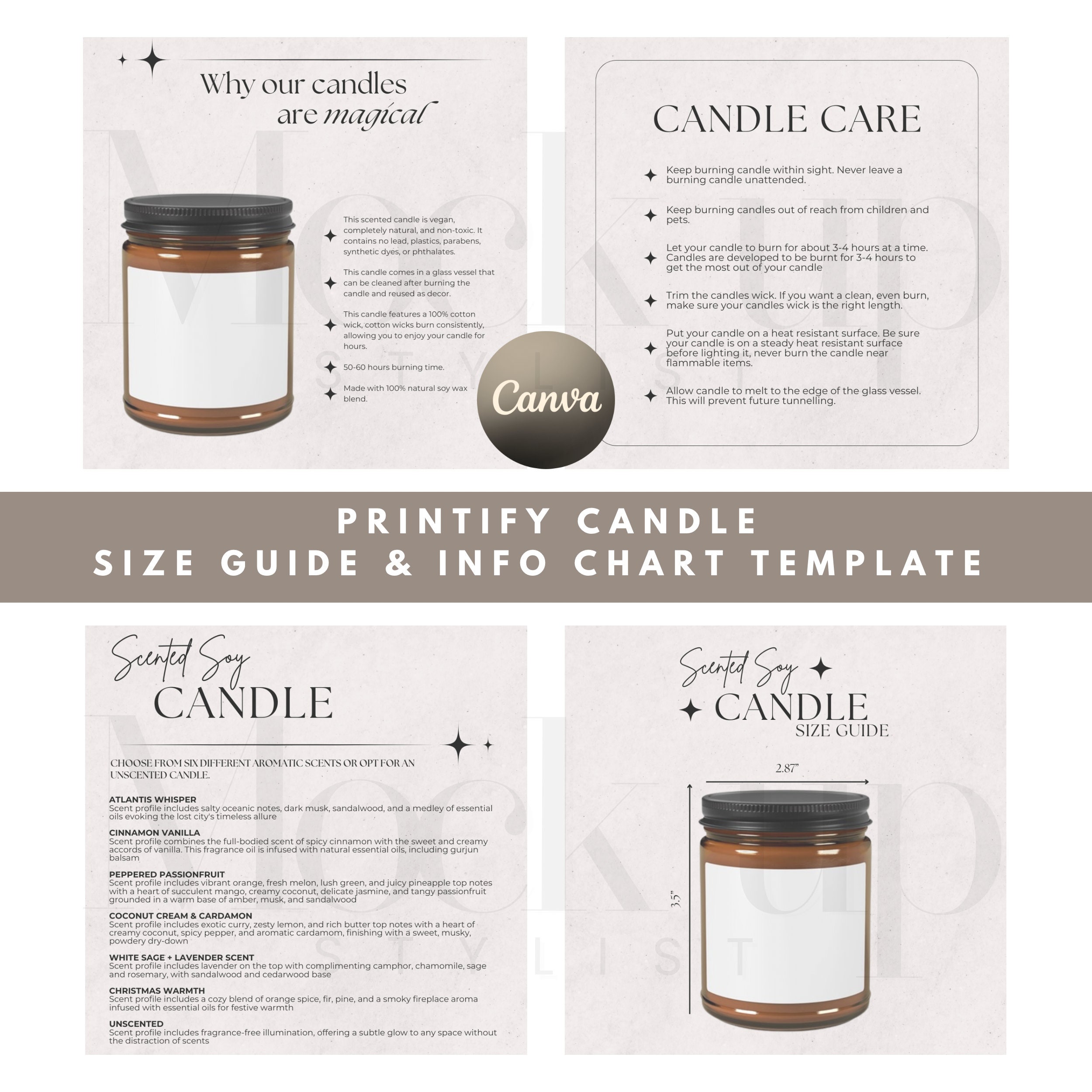 Soy Candle Size Guide Soy Candle Mockup Jar Candle Mockup Soy Candle ...